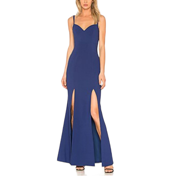 Likely | Dresses | Likely Alameda Blue Deep Sweetheart Neck High Double ...